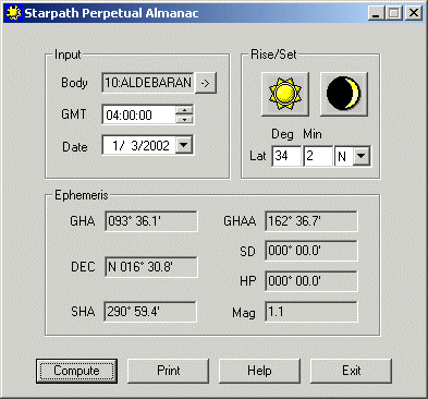 Starpath Perpetual Nautical Almanac