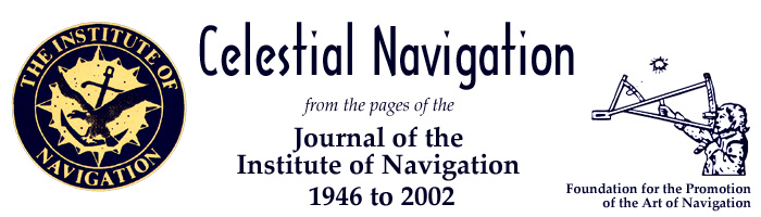 Celestial Navigation from the pages of the Journal of the Institute of ...