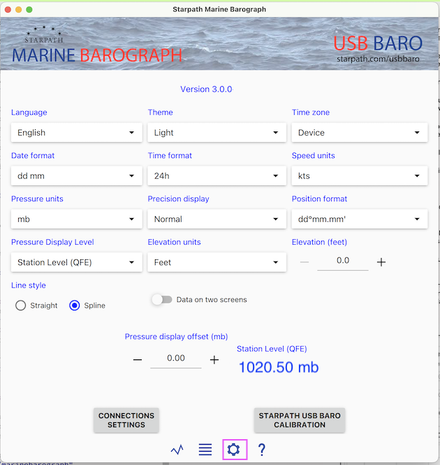 Marine Barograph Help
